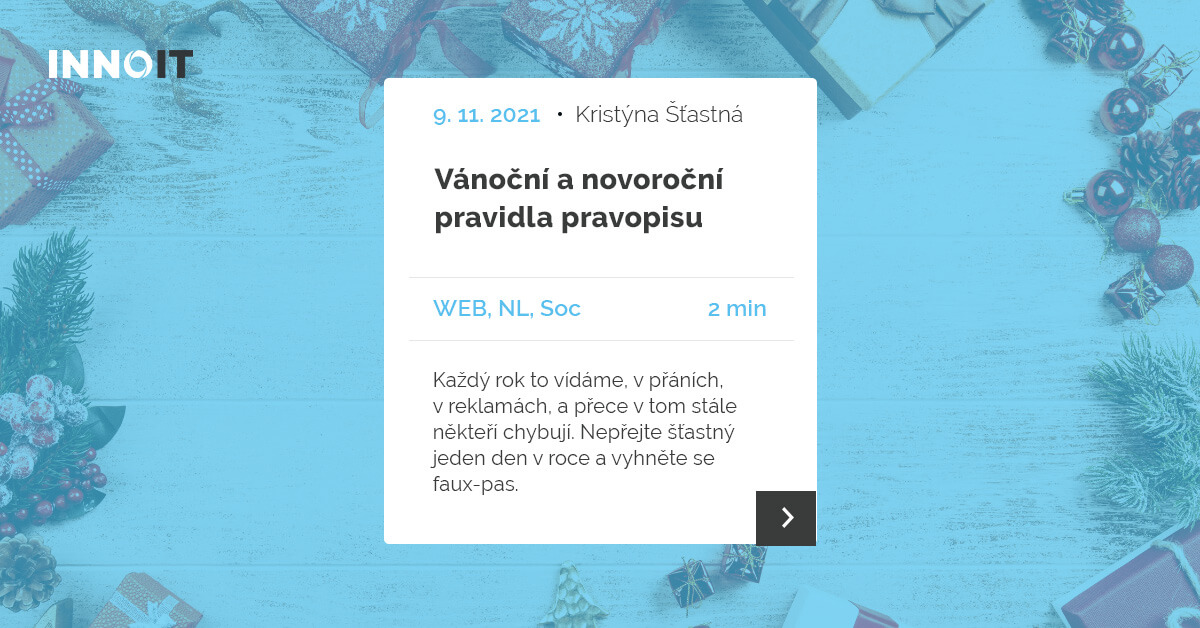 Vánoční a novoroční pravidla pravopisu - INNOIT